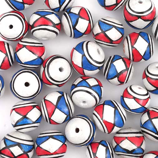 Round Blue Red Ball Bead – Siesta Crafts